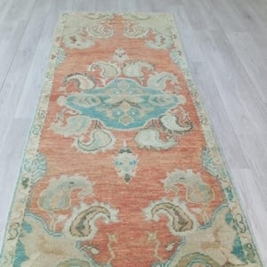 2x5 Red Green Rug, Modern Decor Vintage Turkish Rug 2x5, Small Mini ...