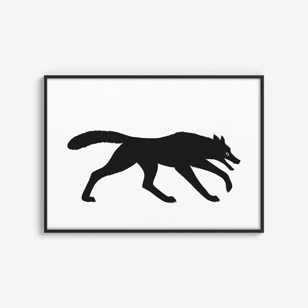 Enzo Mari: Cinque, Il Lupo, Wolf Graphic Print, Animal Illustration ...
