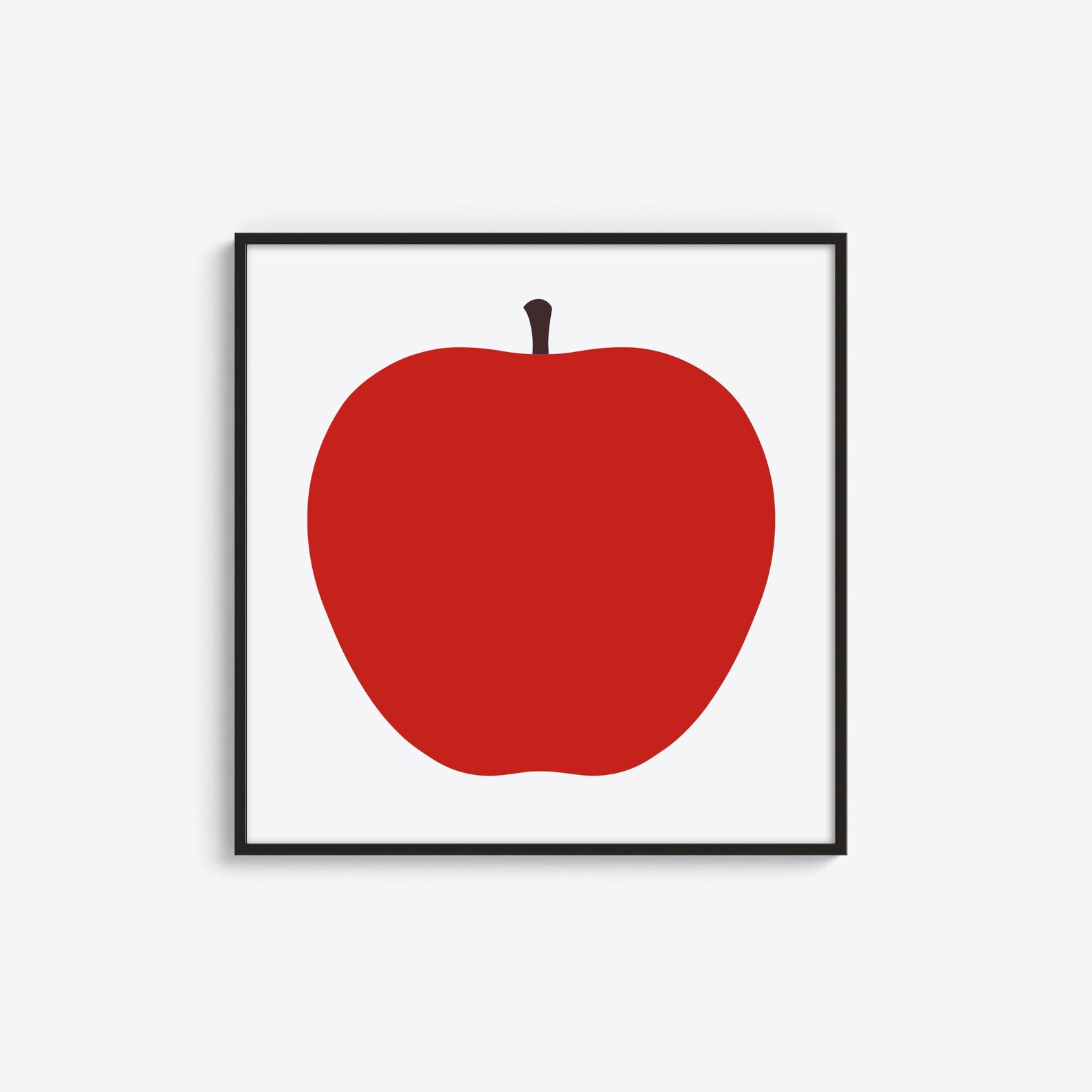 Enzo Mari: La Mela, Apple Graphic Print, Apple Illustration, Square ...