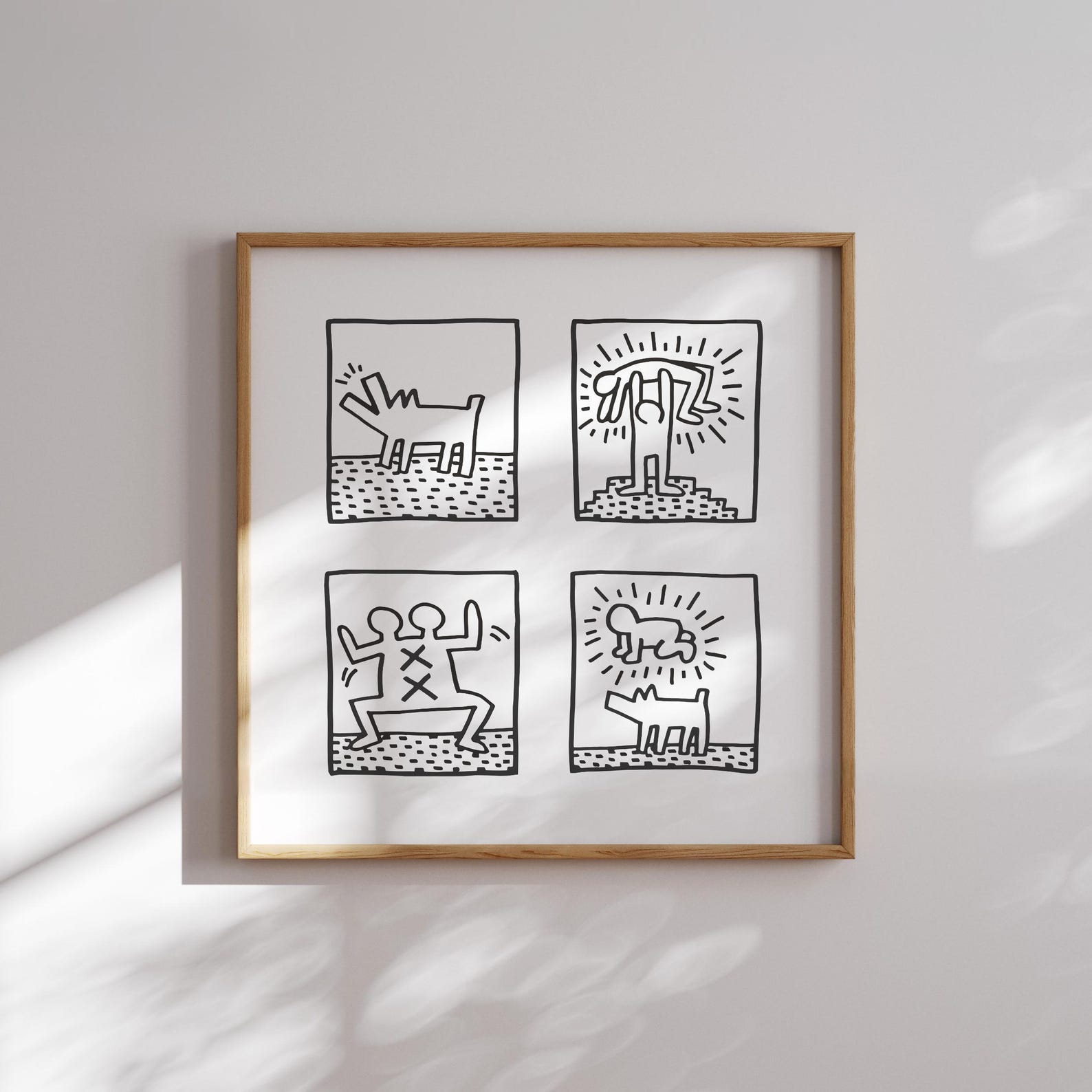 Keith Haring: Untitled (4 Drawings) III 1982, Keith Haring Art, Square ...