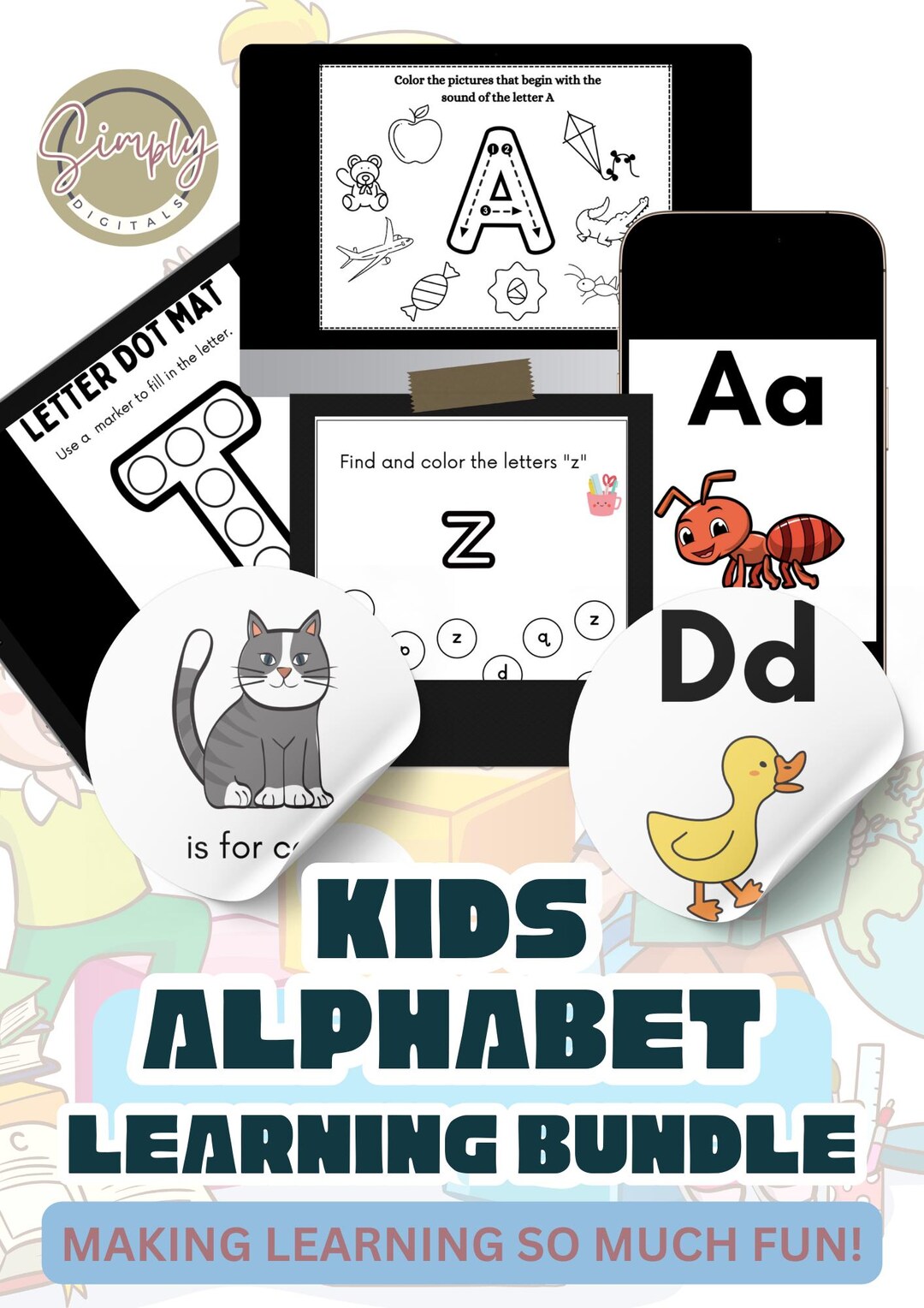 Kids Alphabet Learning Bundle - Etsy