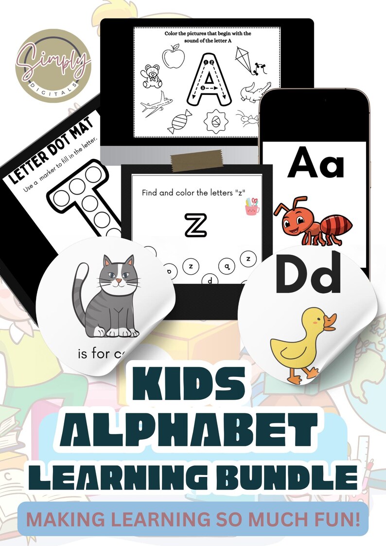 Kids Alphabet Learning Bundle - Etsy