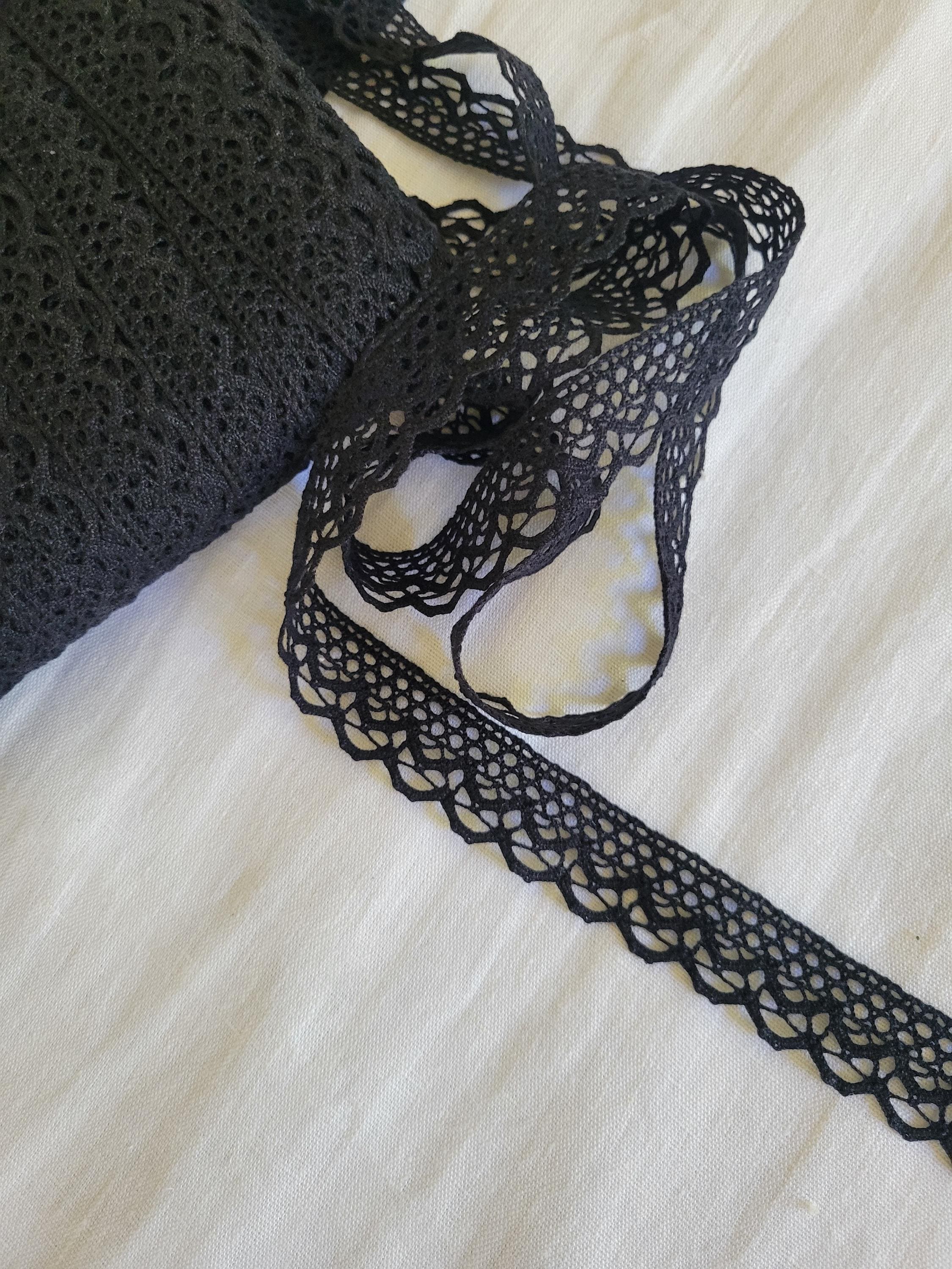 Cotton Crochet Black Scallop Lace - Etsy