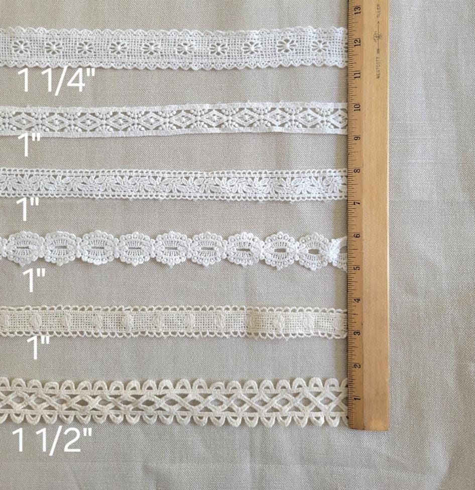 Luxury Cotton Lace Trim: Soft Vintage Style, 1-1.5
