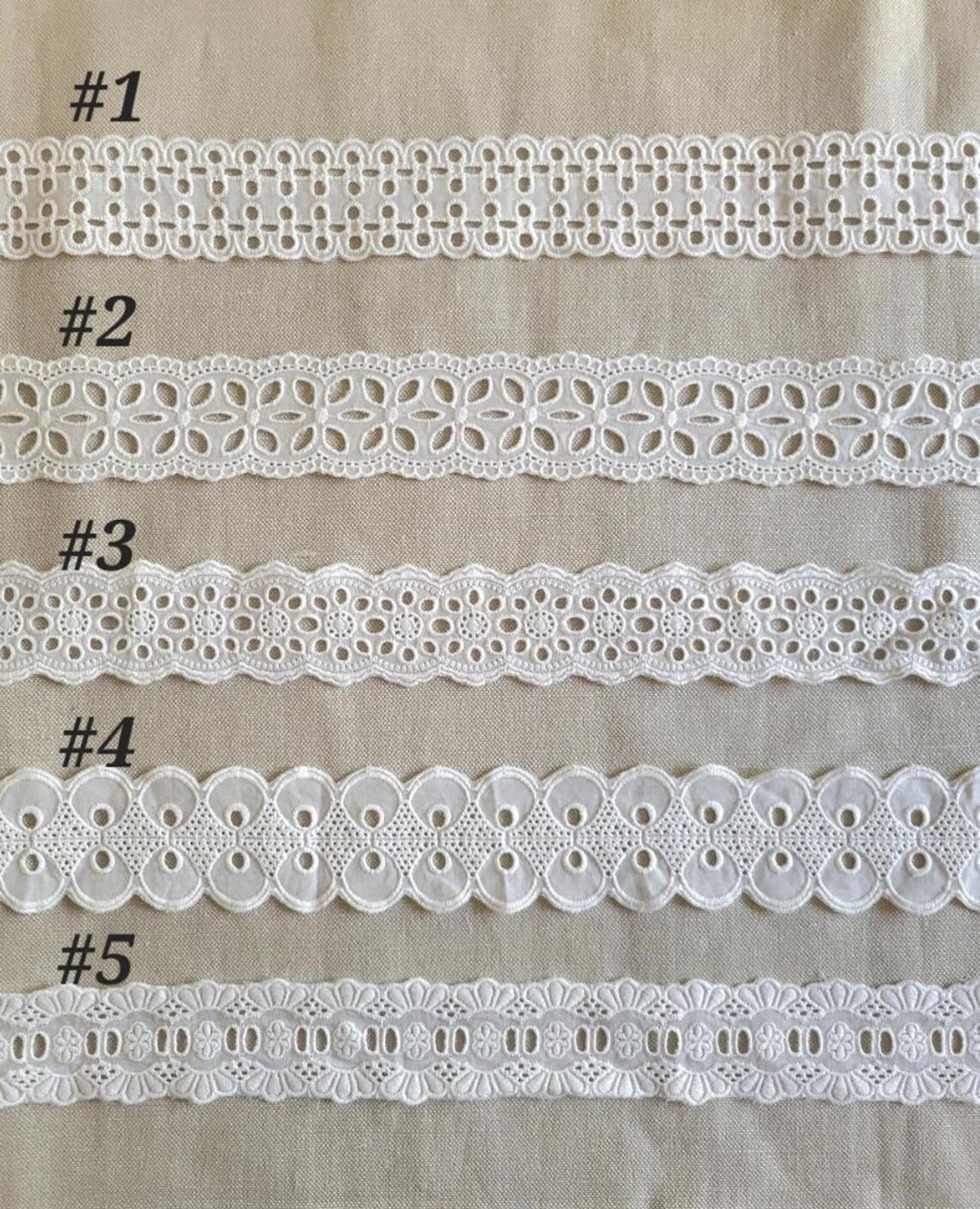 Eyelet Lace Trim | Soft Cotton Fabric | Delicate Cutout Design for ...