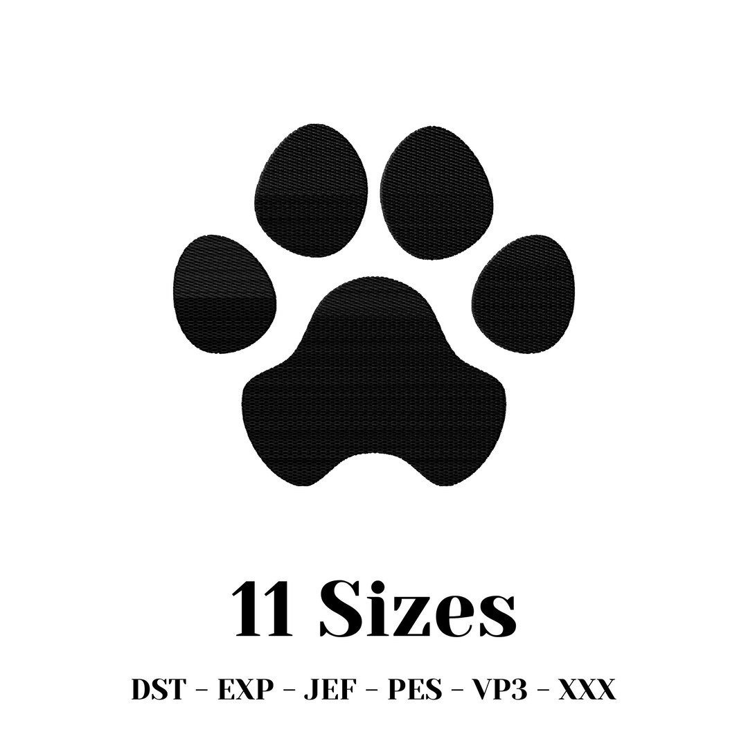 Mini Dog Paw Print Embroidery Design, Instant Download, 11 Sizes, Dog ...