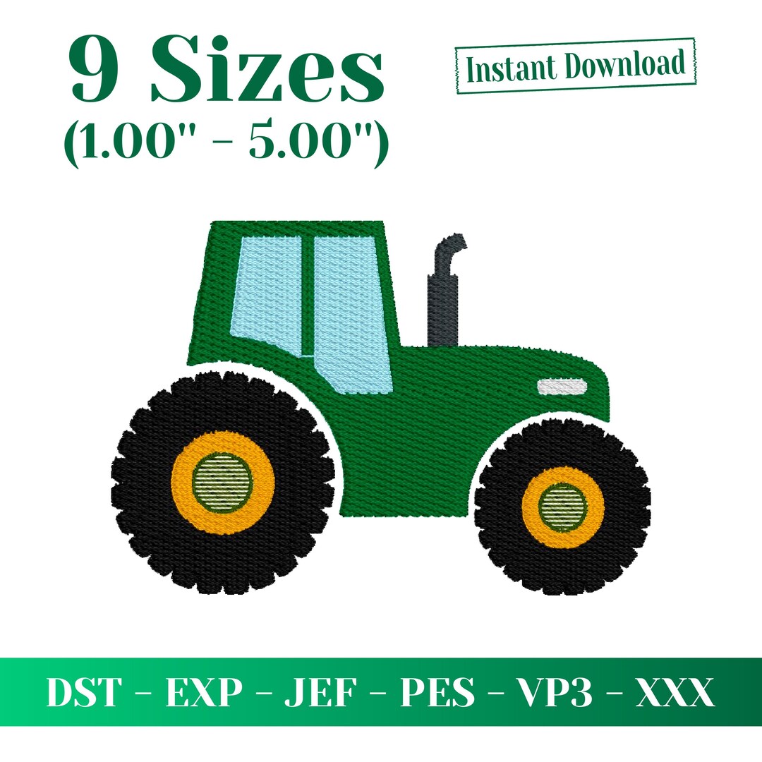 Mini Tractor Embroidery Design, 9 Sizes, Cute Farm Tractor Mini Fill ...