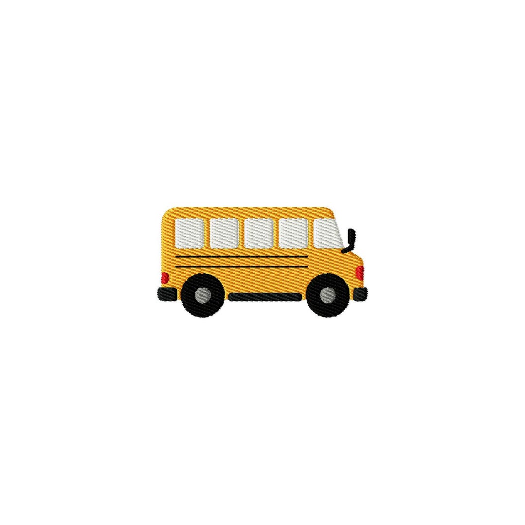 Back to School Bus Mini Fill Stitch File Machine Embroidery Design ...
