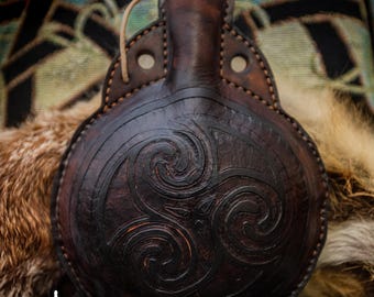 Leather Medieval Costrel / Gourd / Waterbottle (viking Beast) - Etsy