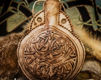 Leather Medieval Costrel / Gourd / Waterbottle (viking Beast) - Etsy