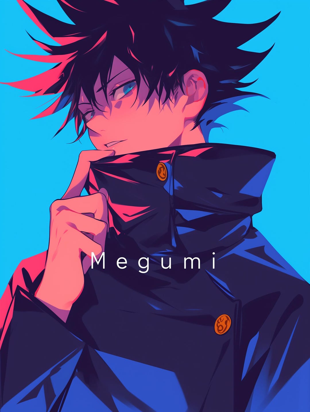 Megumi Fushiguro Anime Poster | Jujutsu Kaisen Wall Art | Premium ...