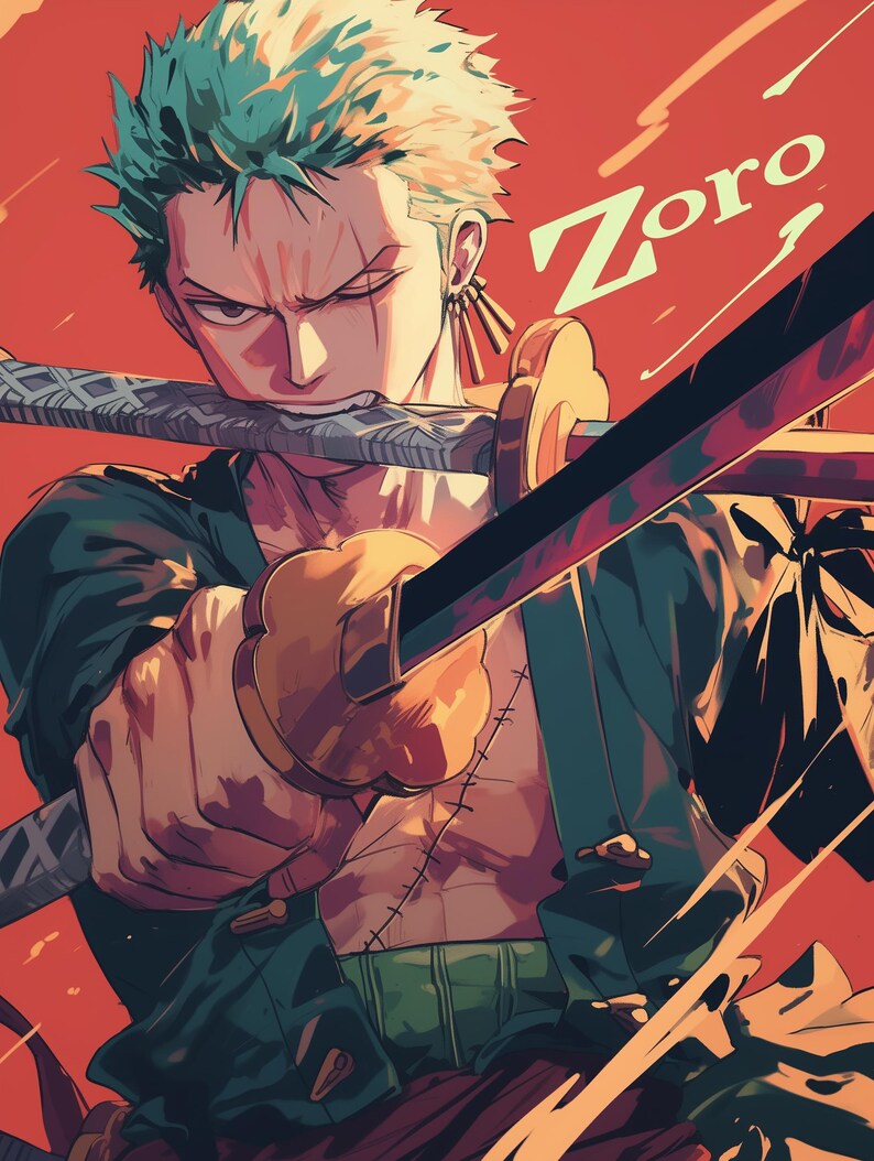 Roronoa Zoro Anime Poster Premium Anime Wall Art | Otaku Room Decor ...