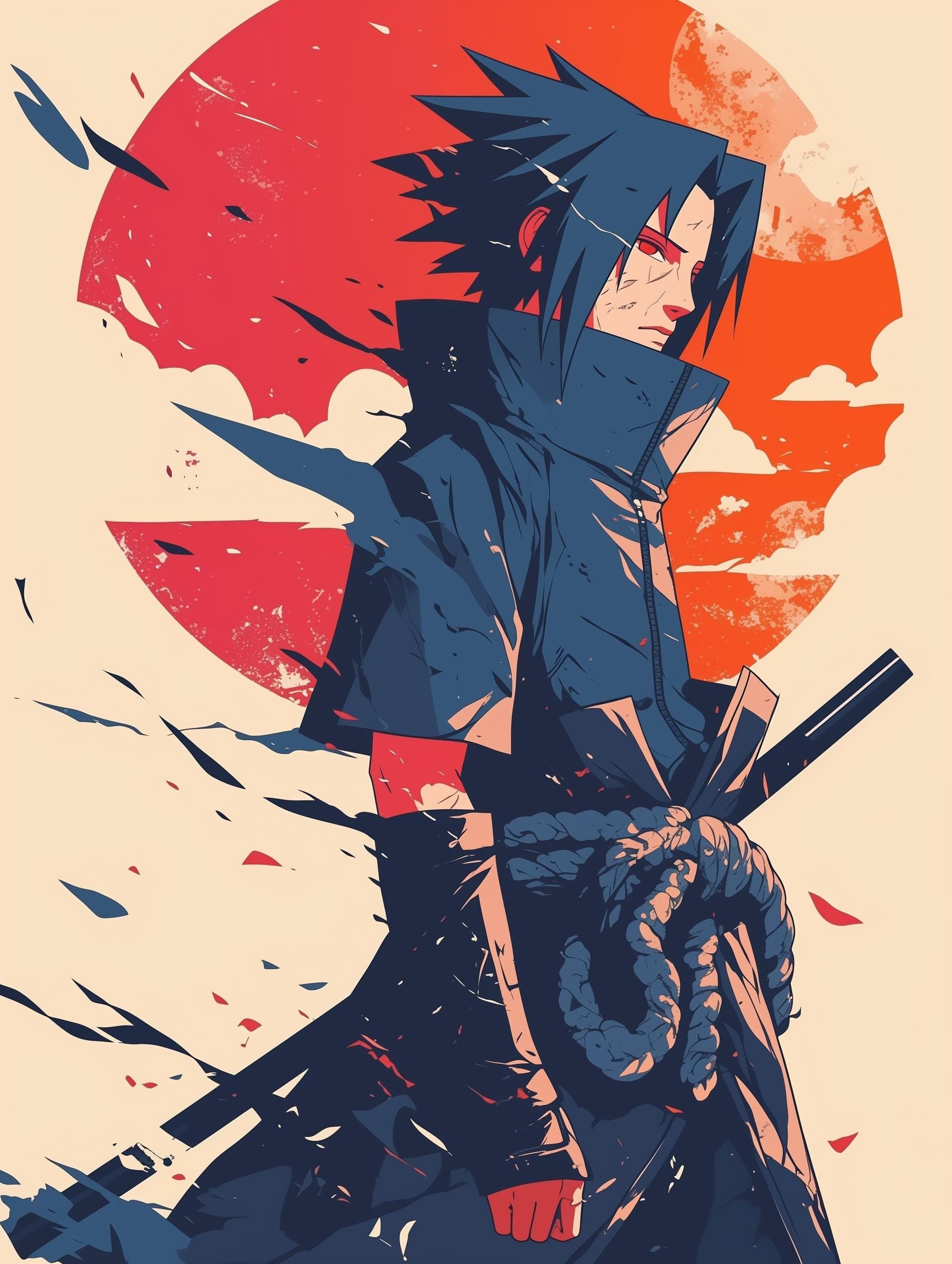 Sasuke Uchiha Anime Poster - High-quality Wall Art - Ninja Gift for ...