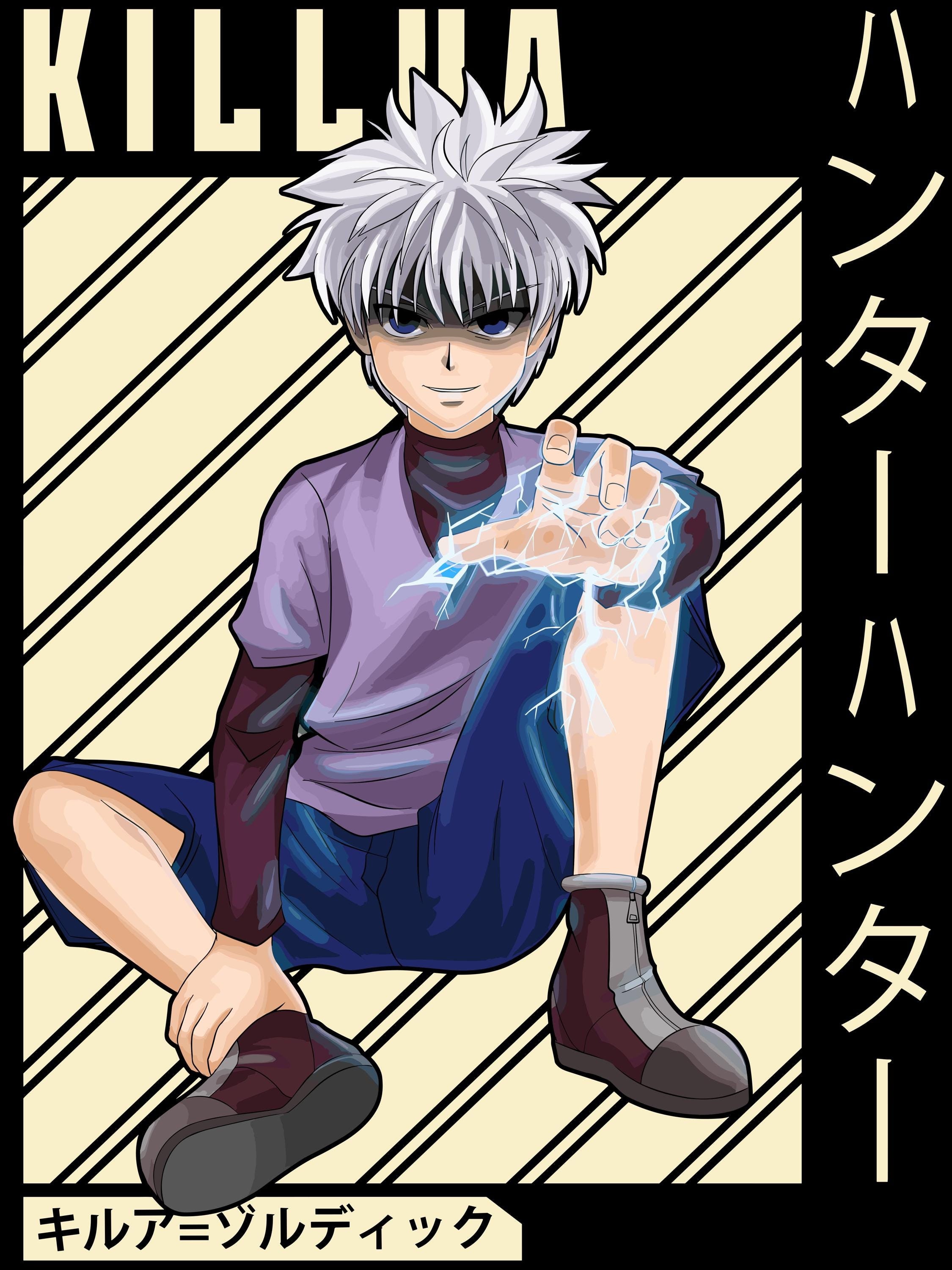 Killua Zoldyck Anime Poster | Hunter X Hunter Wall Art | Premium ...