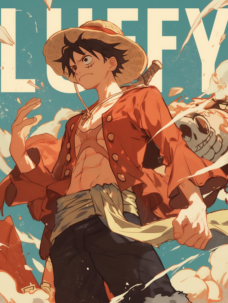 Monkey D. Luffy Anime Poster Premium Anime Wall Art | Otaku Room Decor ...