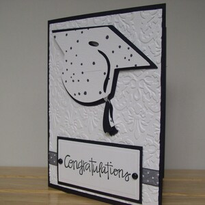 Congratulations Graduate in Black and White, Handmade Card - Etsy