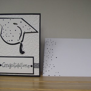 Congratulations Graduate in Black and White, Handmade Card - Etsy
