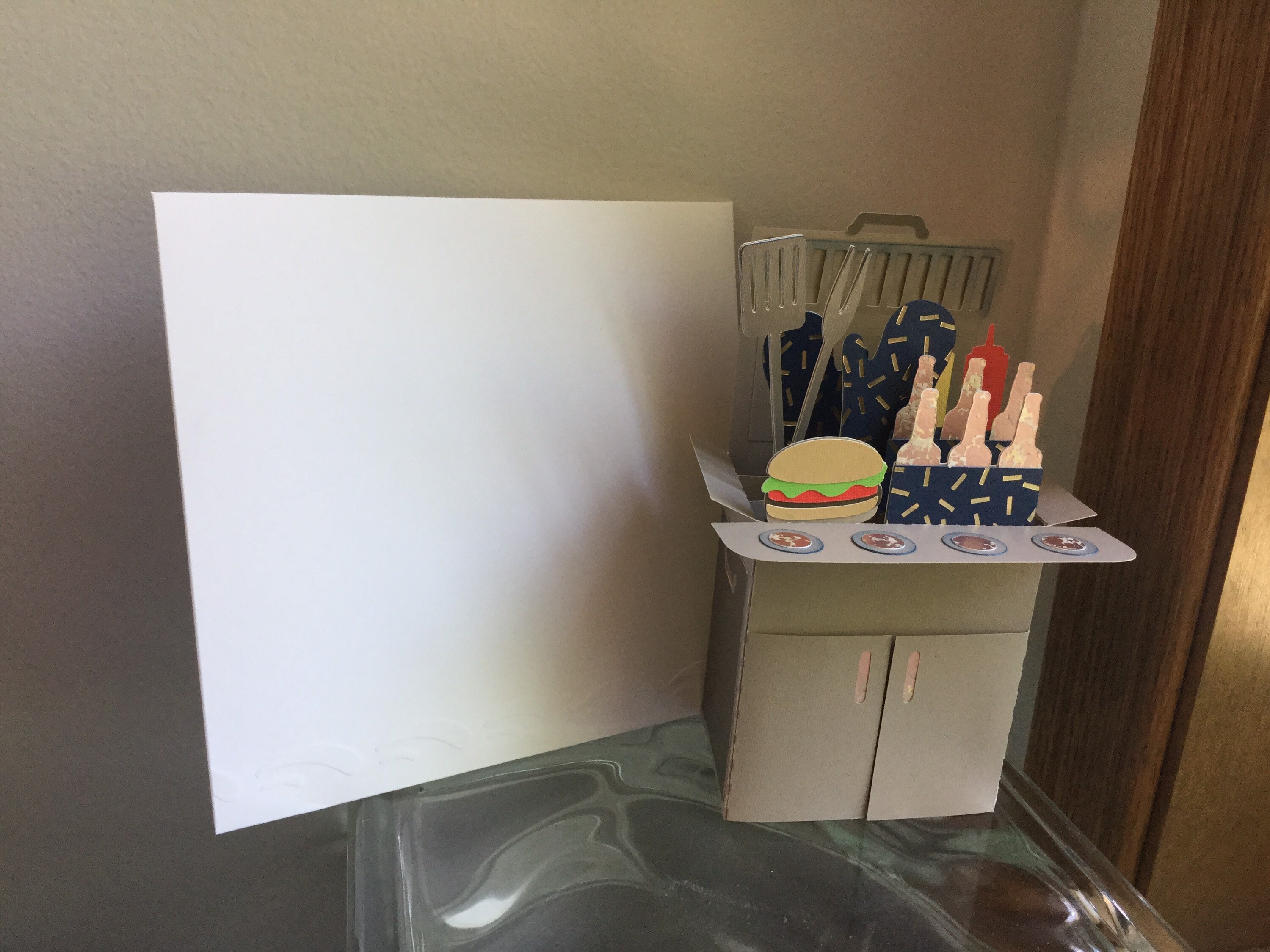 BBQ Grill Box Card- Happy Birthday, Handmade Card and Envelope - Etsy