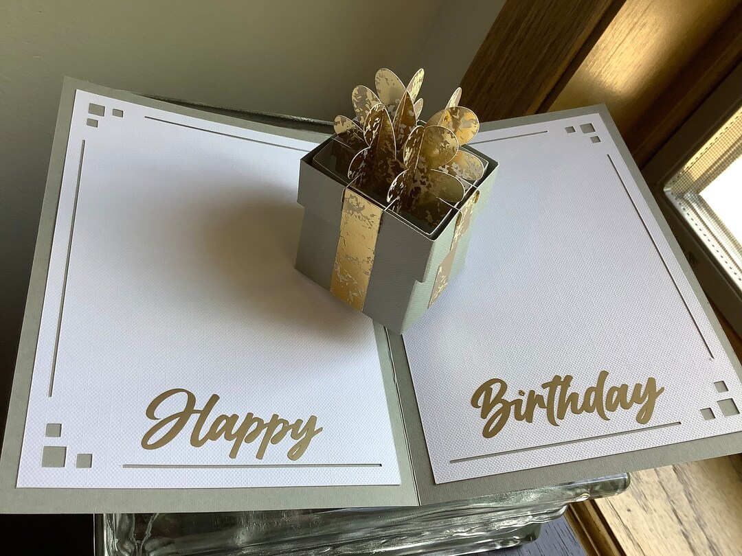 Present Pop Up, Happy Birthday -handmade Card and Envelope - Etsy
