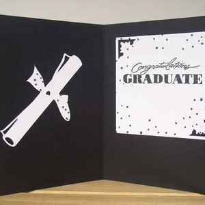 Congratulations Graduate in Black and White, Handmade Card - Etsy