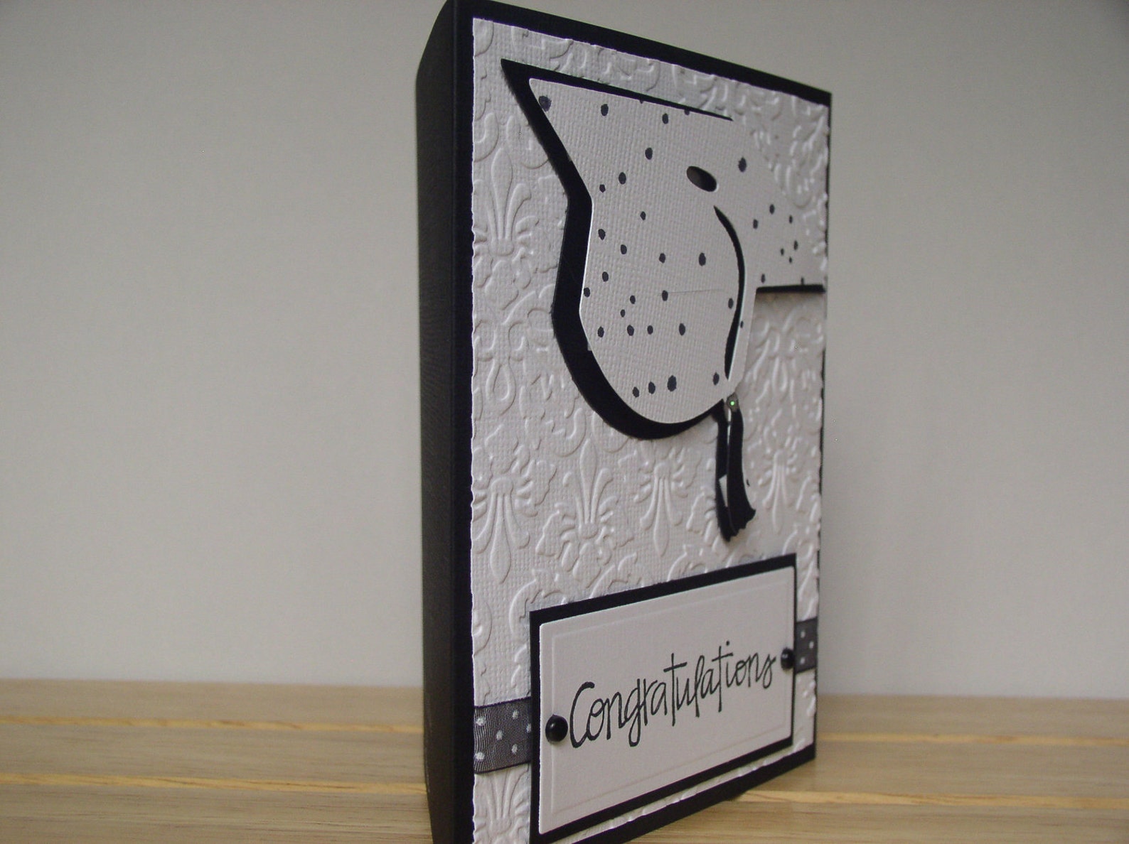 Congratulations Graduate in Black and White, Handmade Card - Etsy