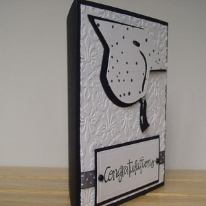 Congratulations Graduate in Black and White, Handmade Card - Etsy