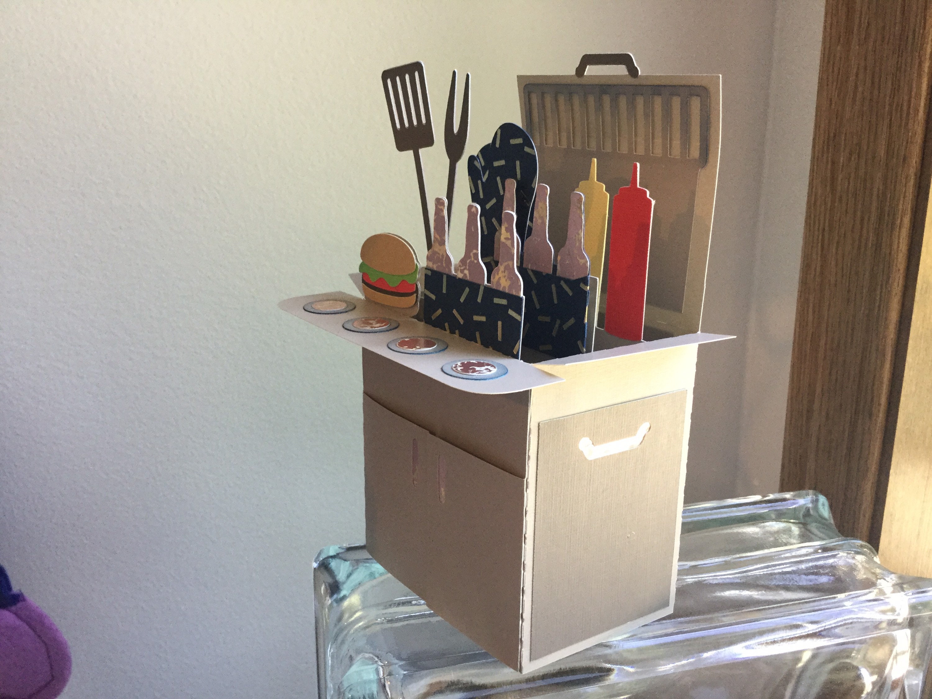 BBQ Grill Box Card- Happy Birthday, Handmade Card and Envelope - Etsy
