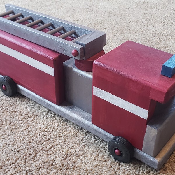 Wood Toy Fire Truck - Etsy