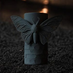 Black Moth Vase - Gothic Home Decor, Nature-inspired Artistic Vase ...