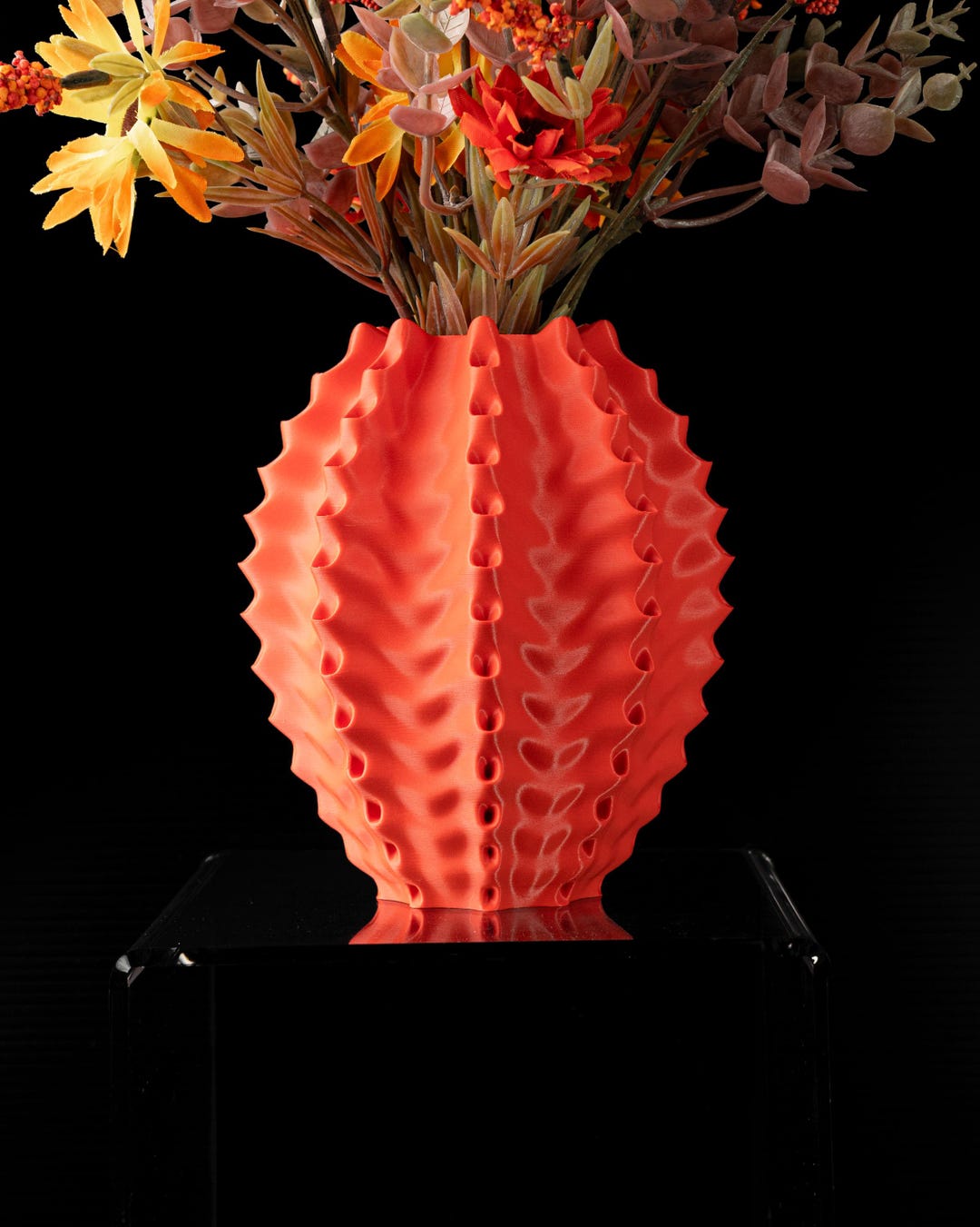 Modern Textured 3D Printed Vase | Sculptural Statement Vase ...