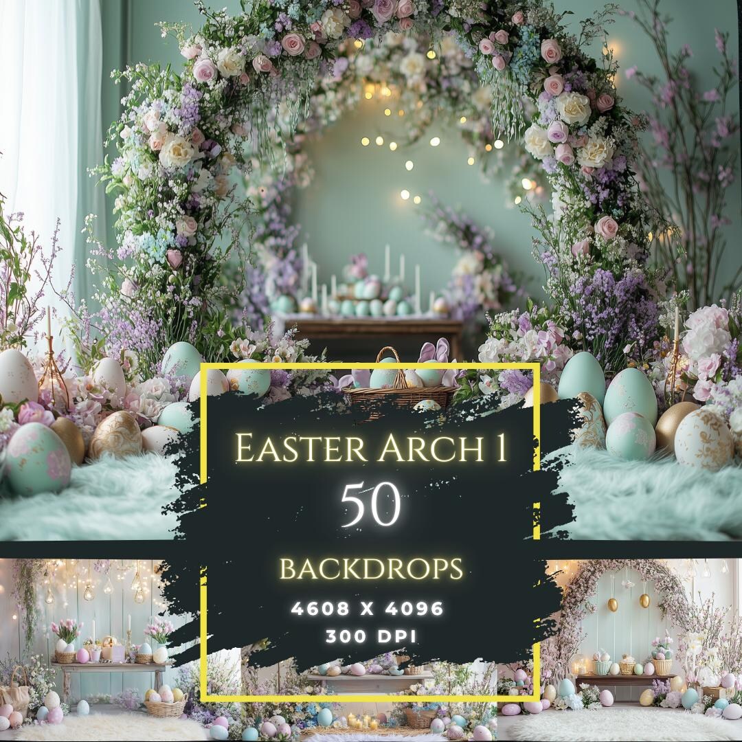 50 Easter Digital Backdrops, Kids Photography Spring Scene, Digital ...