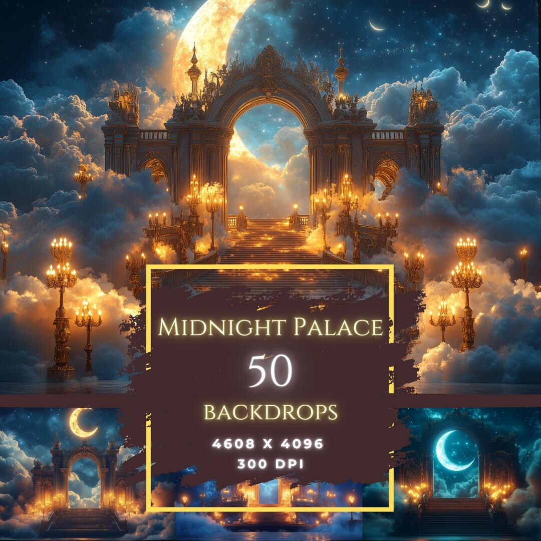 50 Midnight Backdrops, Fantasy Digital Backgrounds, Celestial Dream ...