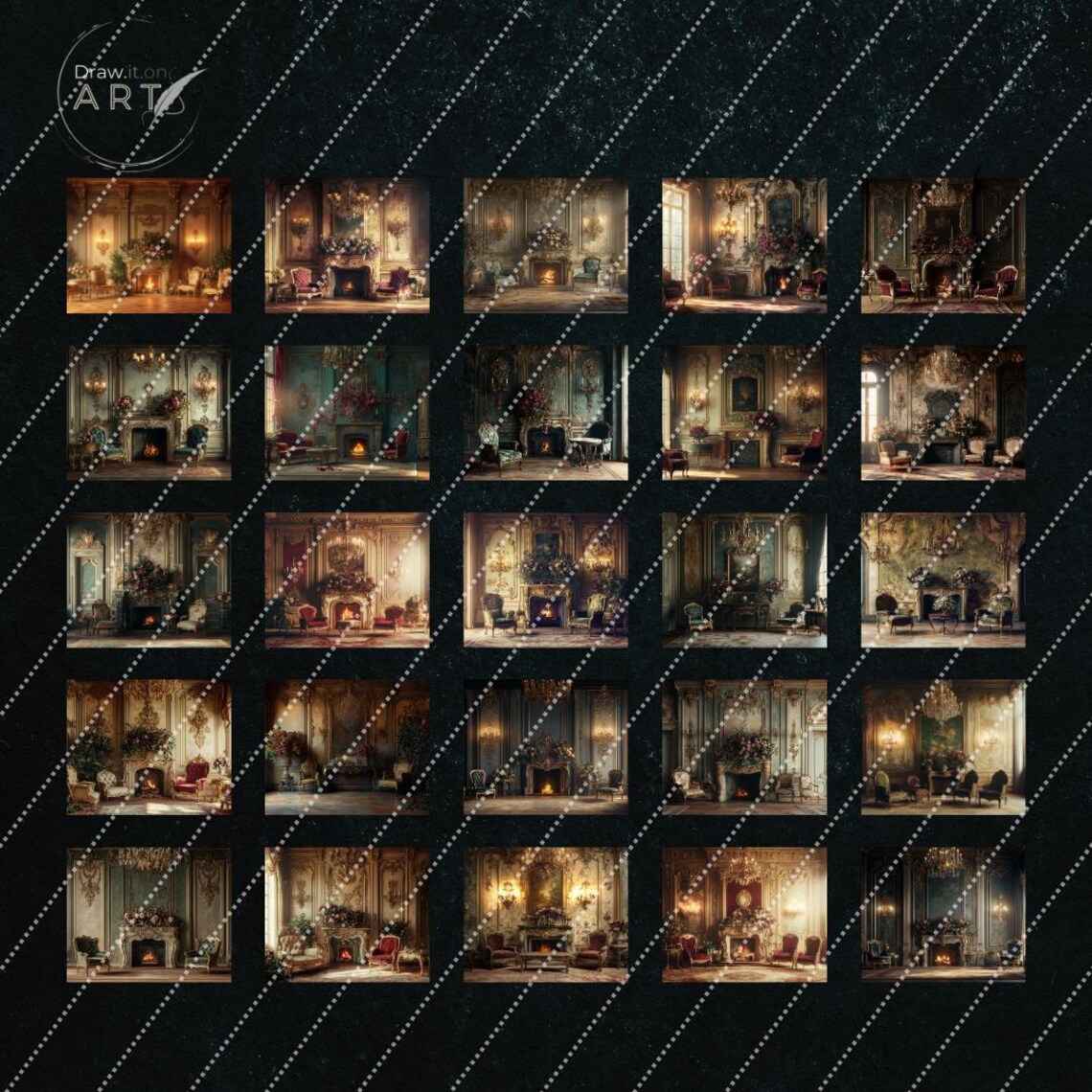 50 Old Master Backgrounds, Studio Backdrop, Studio Overlays, Digital ...