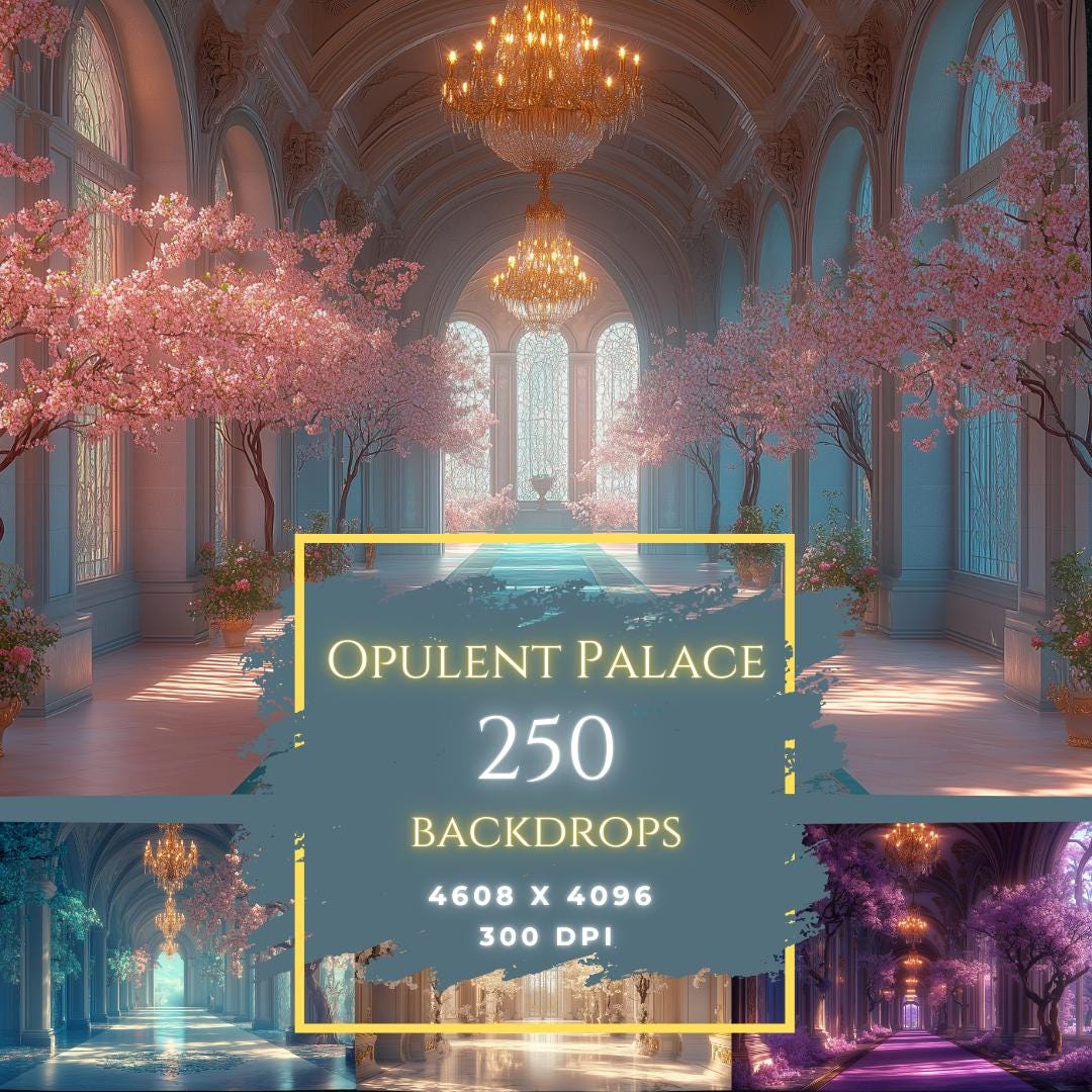 250 Opulent Hallway Backdrops, Floral Digital Backdrops, Elegant ...