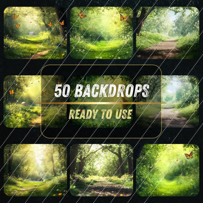 50 Deep Forest Backdrops, Backdrop Overlays for Photographers, Nature ...