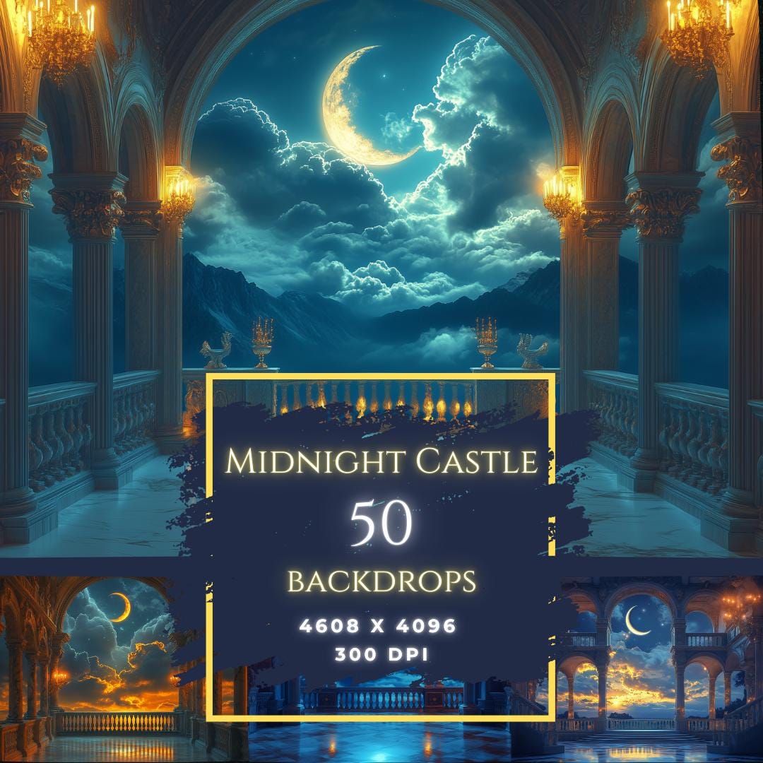 50 Night Landscape Backdrops, Digital Night Sky Backgrounds, Scenic ...