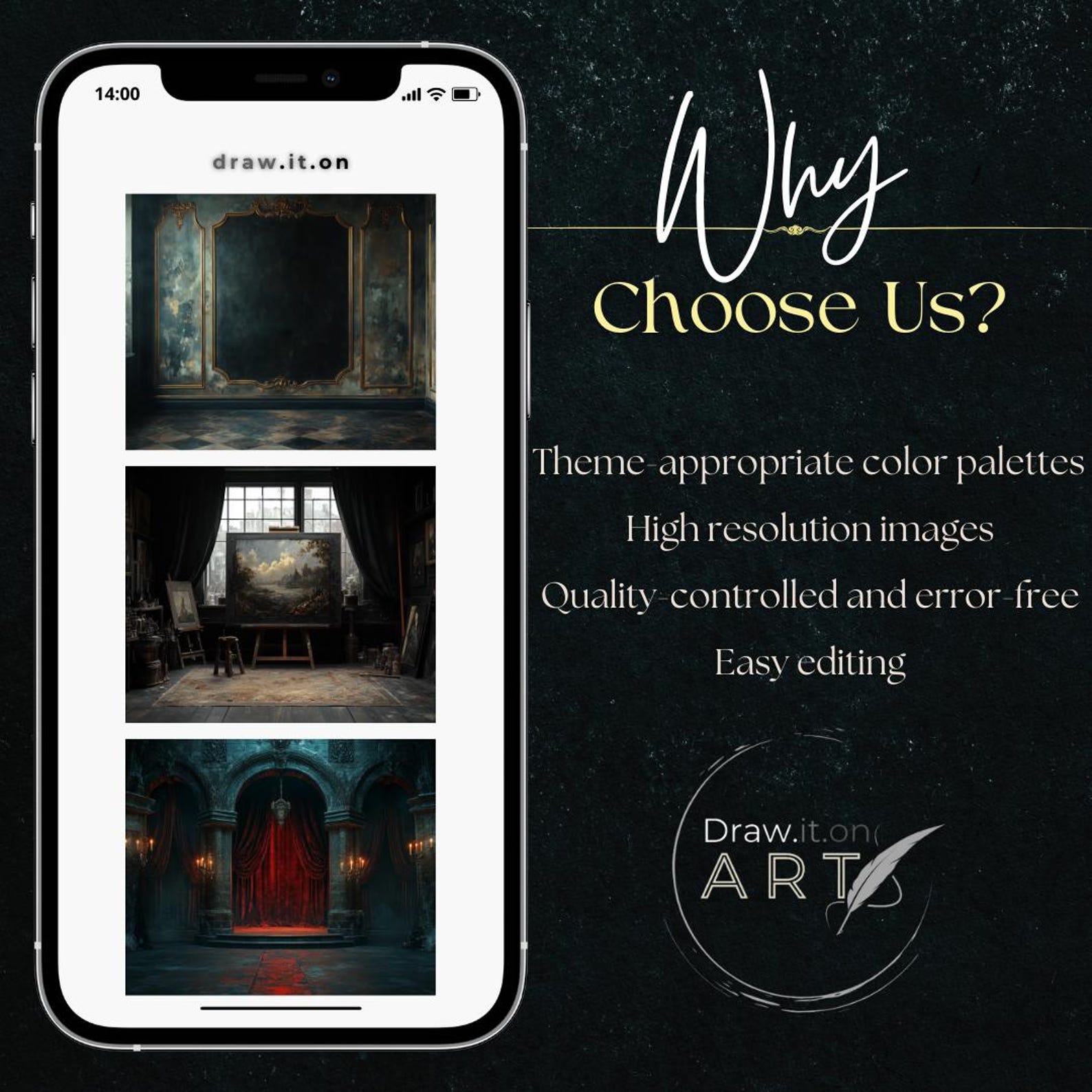 250 Black Old Master Backdrops, Digital Studio Backgrounds, Fine Art ...