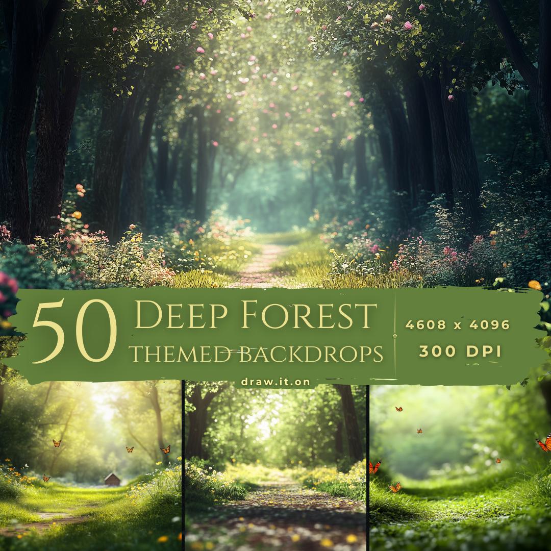 50 Deep Forest Backdrops, Backdrop Overlays for Photographers, Nature ...