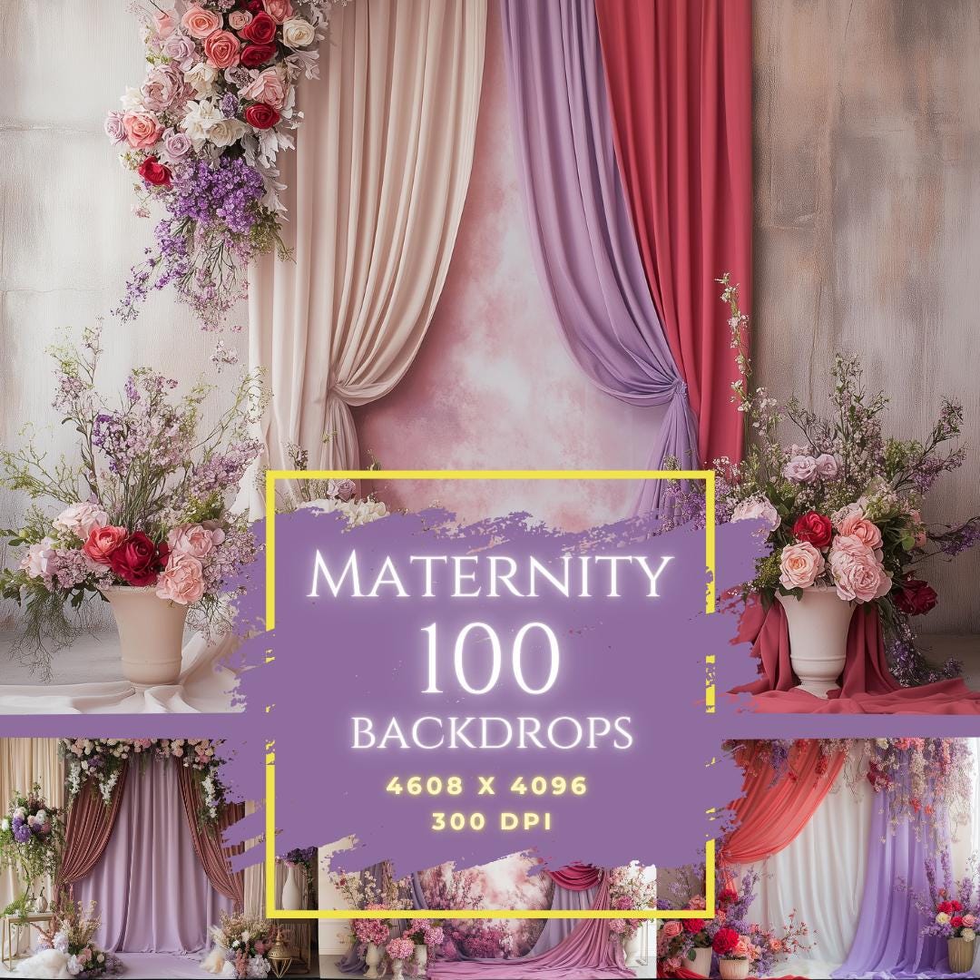 100 Maternity Backdrops Bundle, Studio Backdrop, Studio Overlays ...