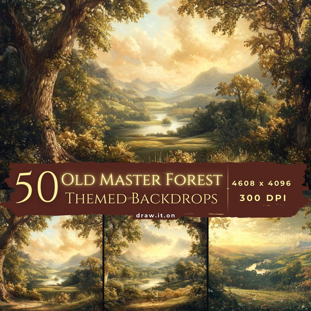 50 Old Master Backgrounds, Studio Backdrop, Studio Overlays, Digital ...