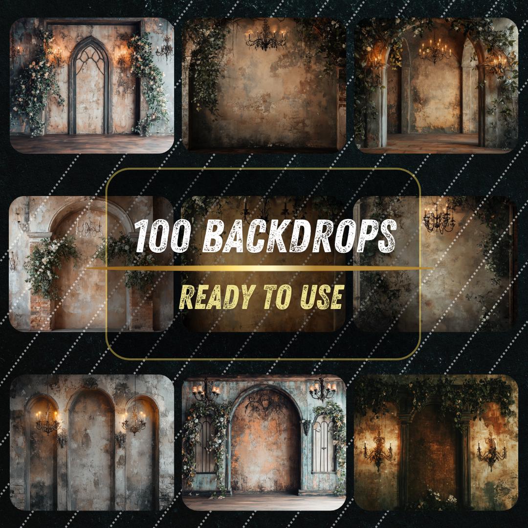 100 Old Master Backgrounds, Studio Backdrop, Studio Overlays, Digital ...