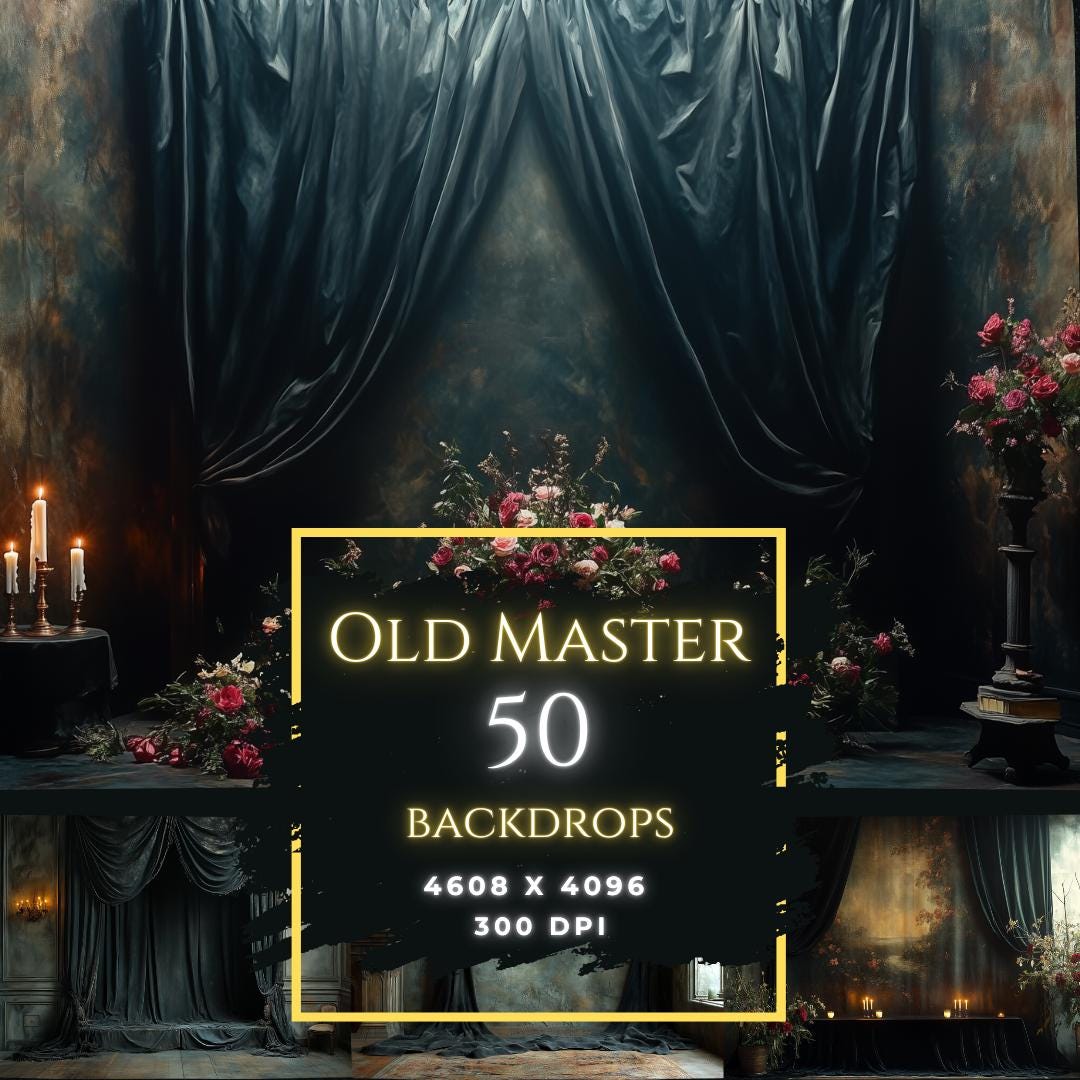 50 Black Old Master Backdrops, Digital Studio Backgrounds, Fine Art ...