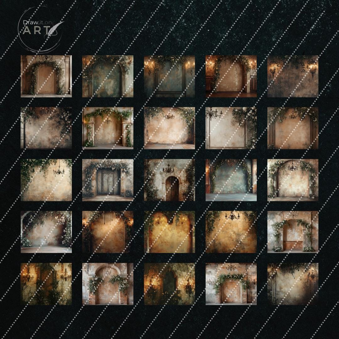 100 Old Master Backgrounds, Studio Backdrop, Studio Overlays, Digital ...