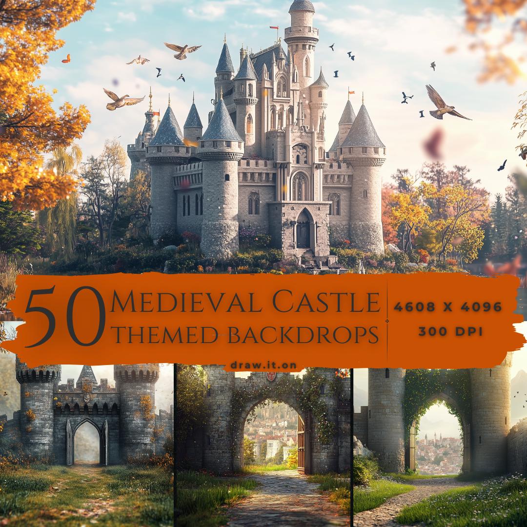 50 Medieval Backdrops, Medieval Castle Backdrop, Photography Background ...