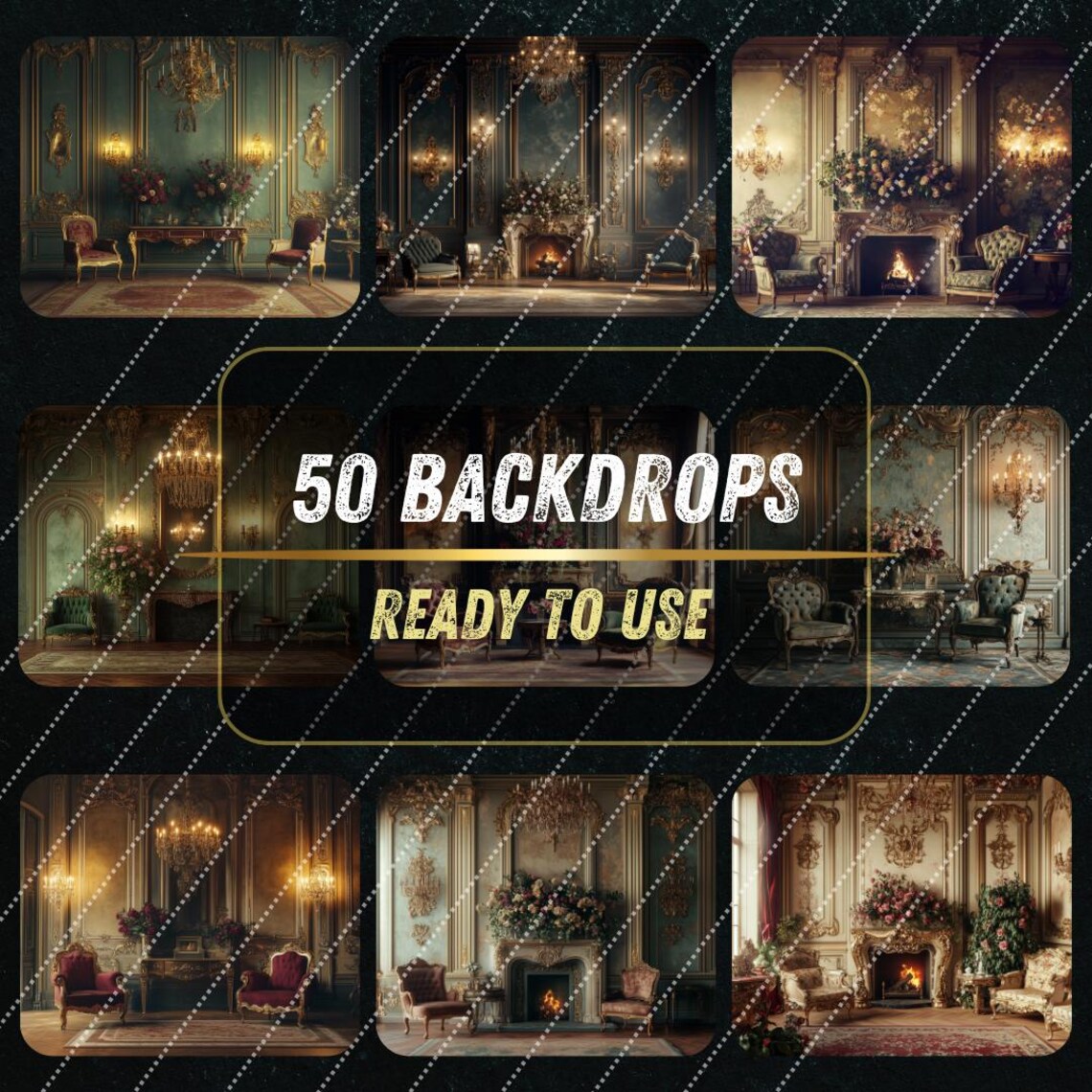 50 Old Master Backgrounds, Studio Backdrop, Studio Overlays, Digital ...