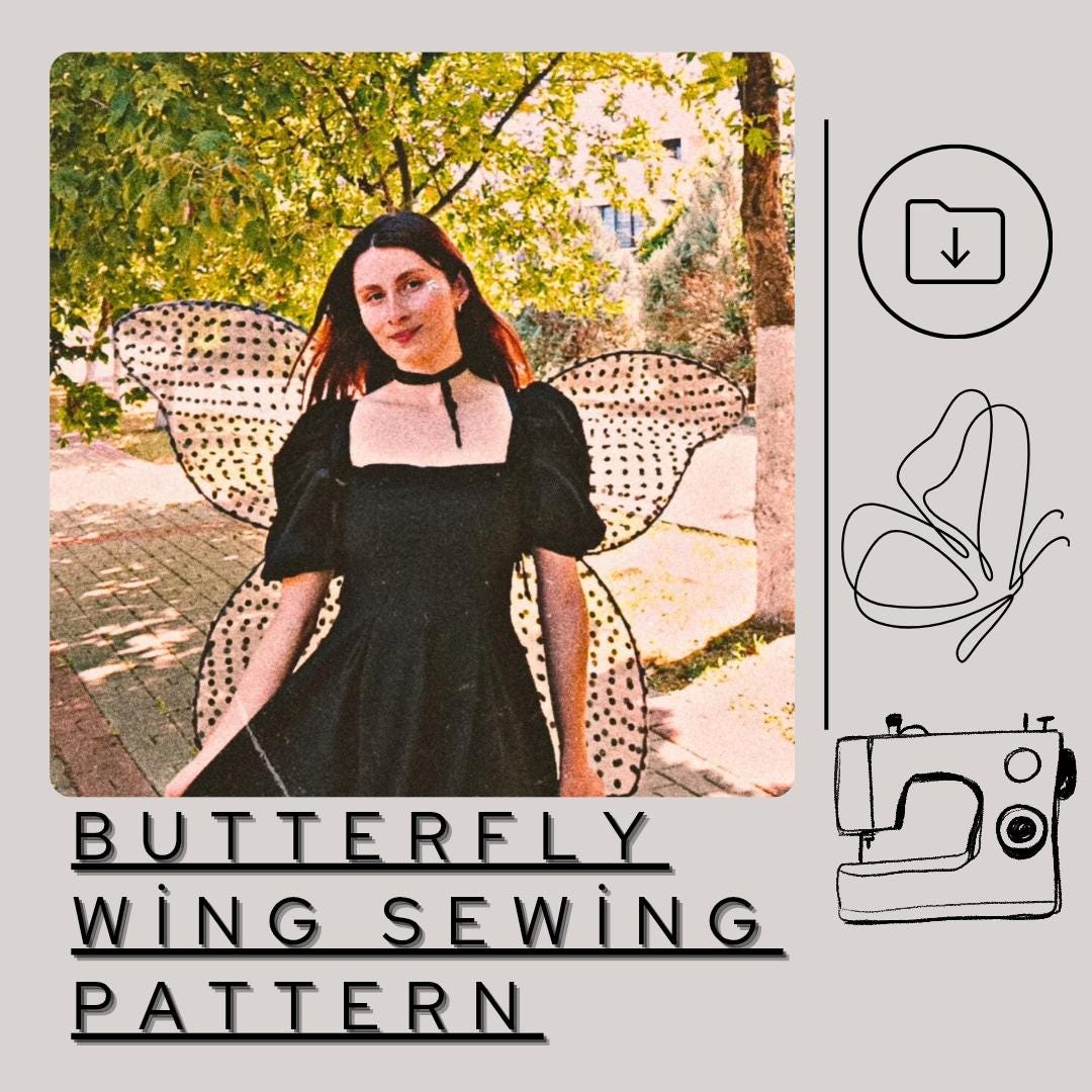 Butterfly Wing Sewing Pattern PDF / DIY Butterfly Template /fairy Wings ...