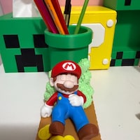 3D Printed Super Mario Block Pen Holder: Retro Gaming Desk Organizer - Etsy