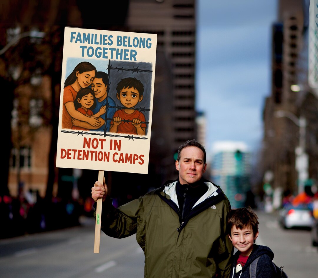Families Belong Together Protest Sign: Immigration Rights Poster ...