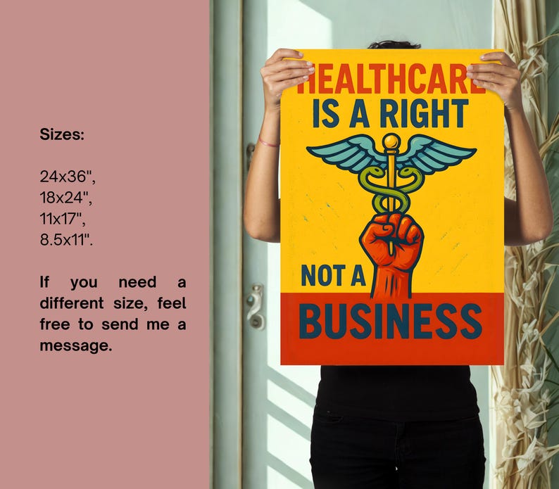 Healthcare is a Right Protest Sign: Printable Activist Poster (digital ...