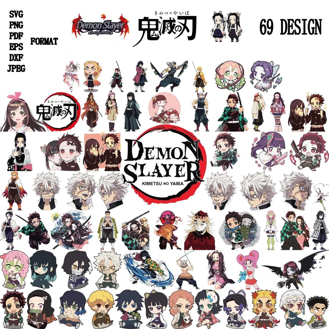 Demon Slayer Characters Cartoon Anime Moovie -svg-png-pdf-eps-dxf ...